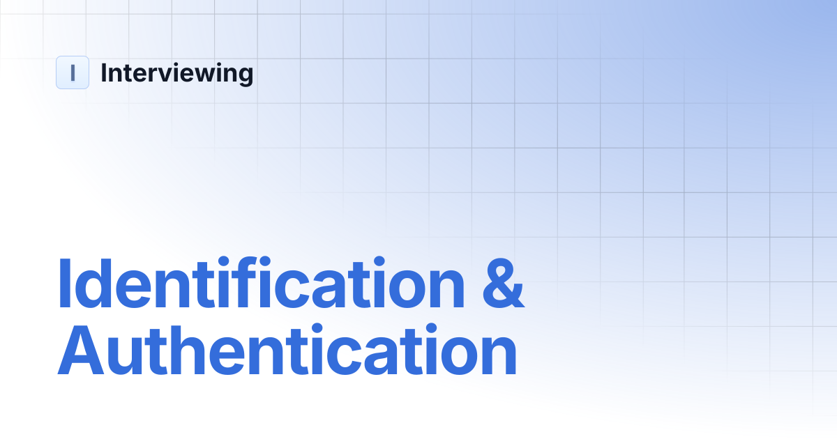 Identification & Authentication | Interviewing